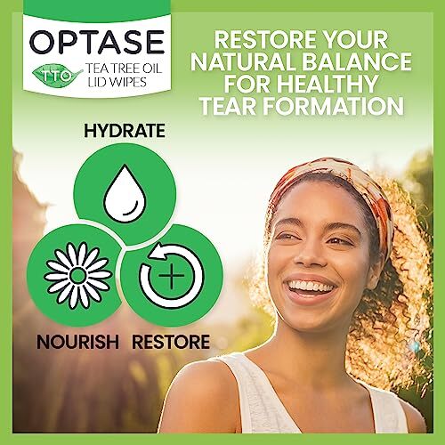 OPTASE Tea Tree Oil Eyelid Wipes - Cleansing for Dry Eyes Blepharitis ...