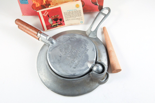 Vintage Nordic Ware Scandinavian Krumkake Iron w/ Base Wood Rolling ...
