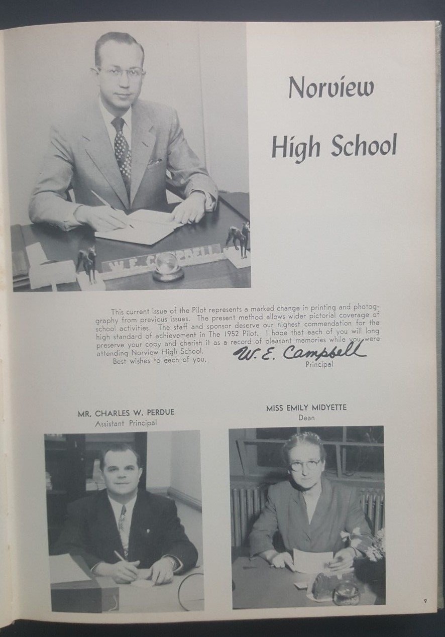 1952 Norview High School Yearbook - Norfolk, Virginia The Pilot 1952 | eBay