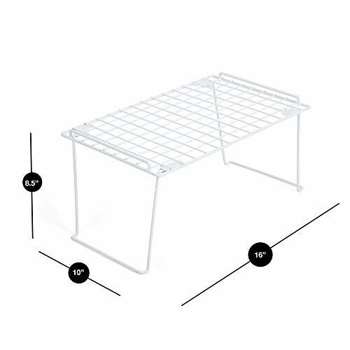 Smart Design Stacking Cabinet Shelf Rack - Large 16 X 10 Inch - Steel ...