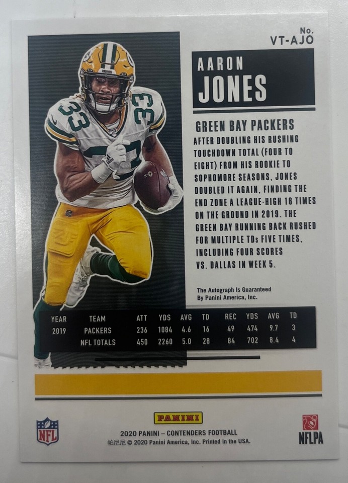 Aaron Jones 2020 Panini Contenders Veteran Ticket On-card Auto ...