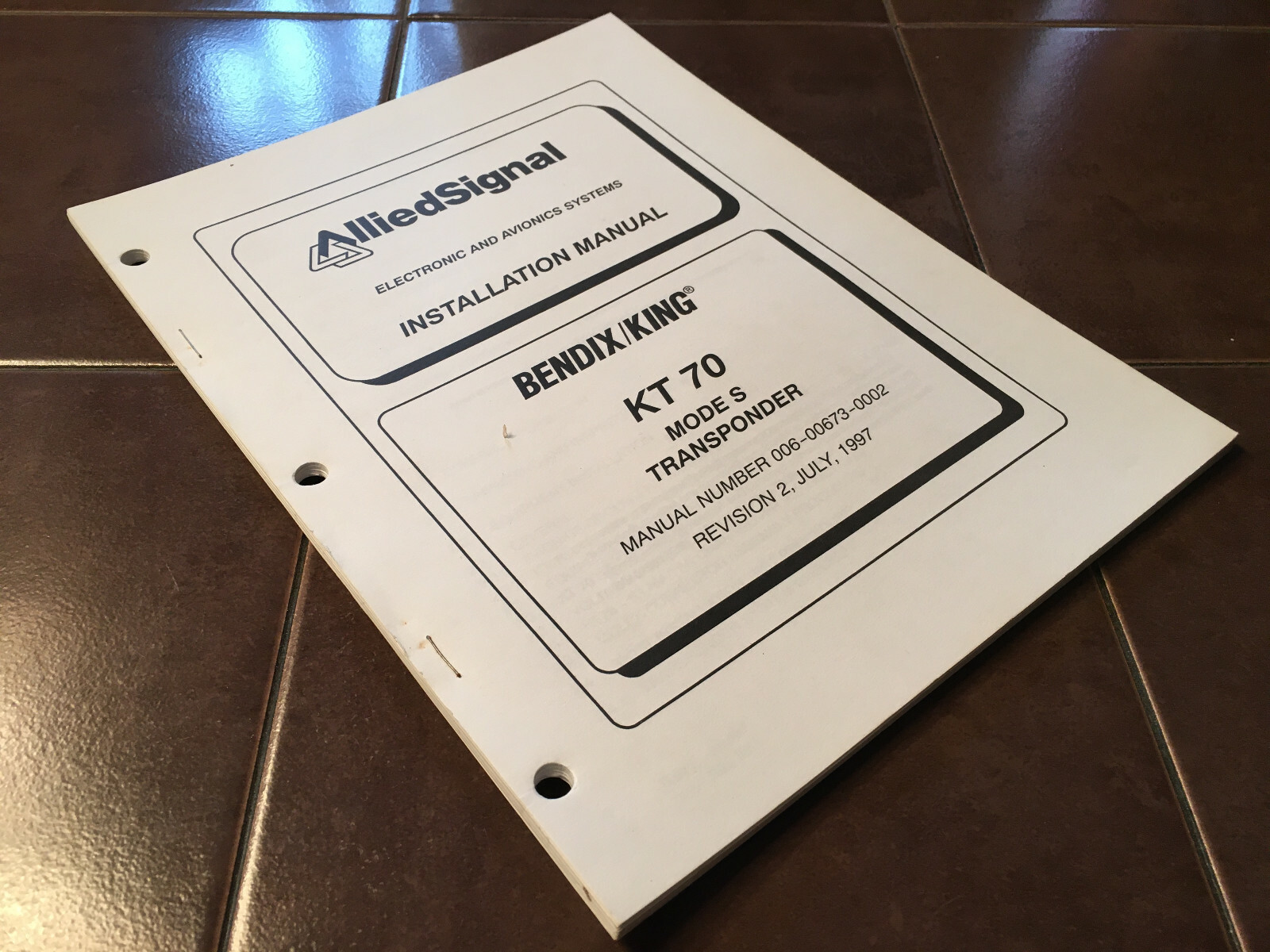 Bendix King KT-70 Mode S Transponder Install Manual | eBay