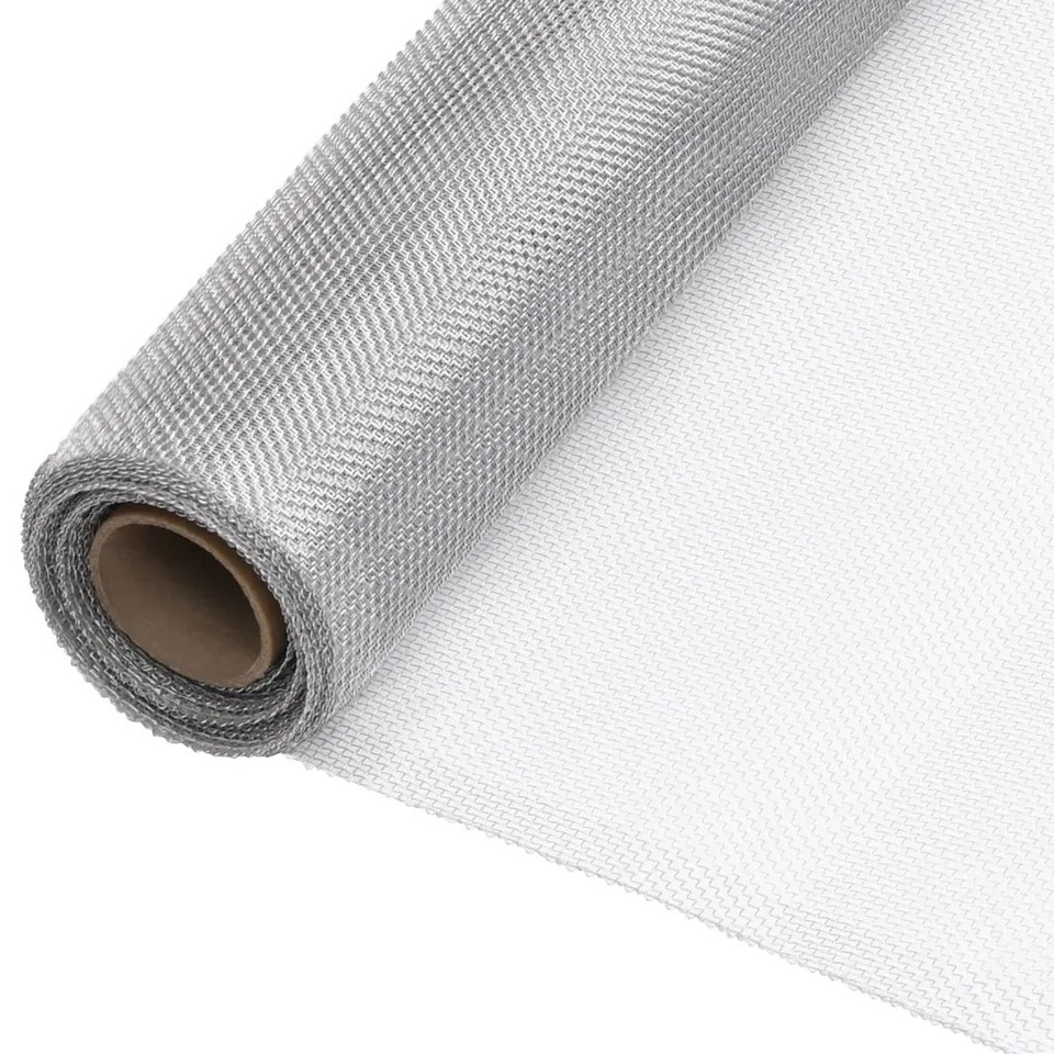 WALPLUS Silver Aluminium Mesh Screen Roll 112 x 500 cm Insect Vent ...