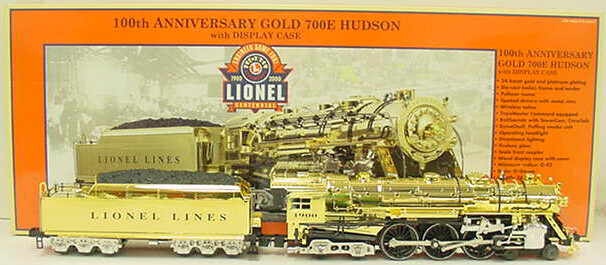 Lionel+6-28062+O+Scale+100th+Anniversary+Gold+700E+Hudson+With+Display ...