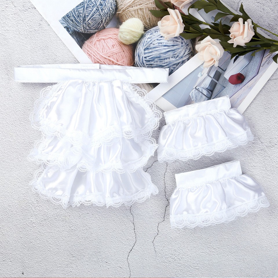 Vintage Victorian Detachable Lace Jabot Cuffs Set Neck Collar Ruffle ...