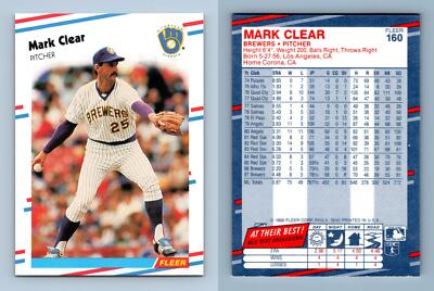 Mark Clear - Brewers #160 Fleer 1988 Baseball Trading Card | eBay
