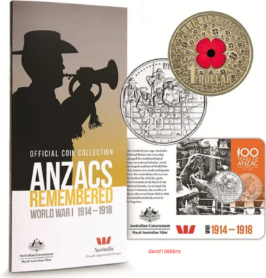 2015 ANZAC Official Coin Collection + Bonus $1 War Heroes Poppy Coin | eBay