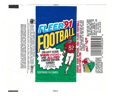 1991 Fleer Football - Wax Pack - Wrapper | eBay