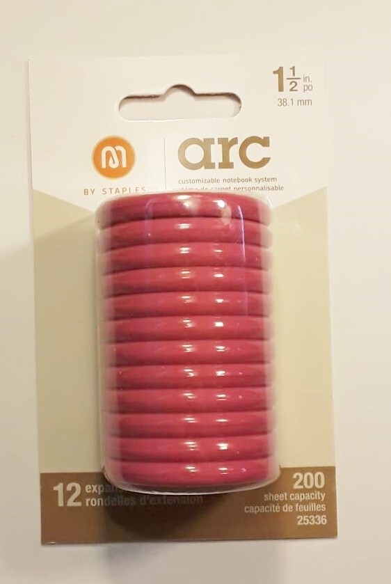 Staples Arc System Pink Notebook Expansion Discs 12-Pack 1 .5 Diameter ...