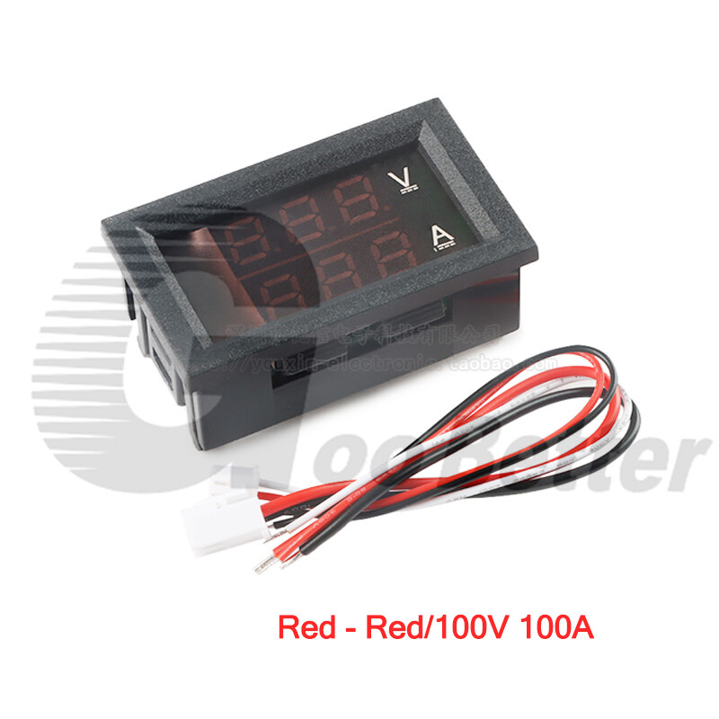 5-Wire DC Voltmeter Ammeter Panel Mount Amp Meter Red-Green Red-Blue ...
