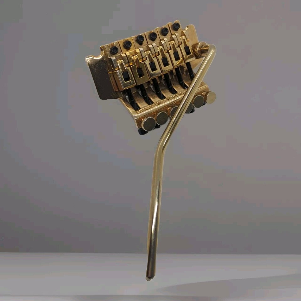 🎸90's Gold Floyd Rose Tremolo Bridge Double Locking System Bridge W ...