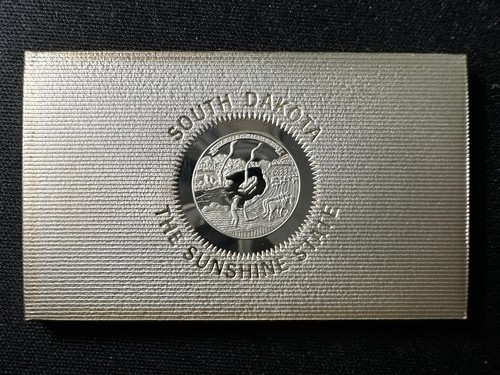 1963 South Dakota Coyote Sunshine State Flag 925 Silver Bar - I30 | eBay