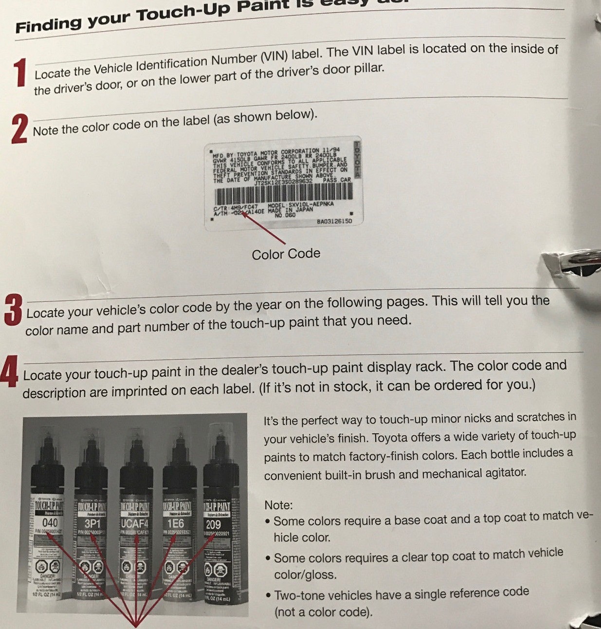 Genuine Toyota Lexus OEM Touch Up Paint | Grelly USA