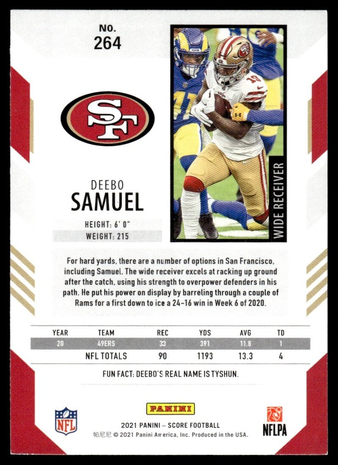 2021 Score Red Deebo Samuel San Francisco 49ers #264 | eBay