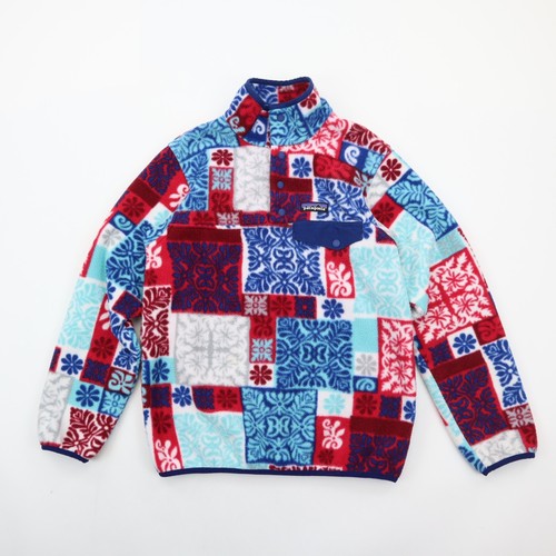 Patagonia Synchilla Fleece Jacket Colorful Floral Patchwork Pattern ...