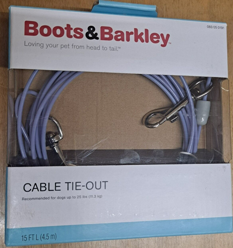 Boots & Barkley- Lightweight Cable Tie-Out for Small Dogs up to 25lbs ...