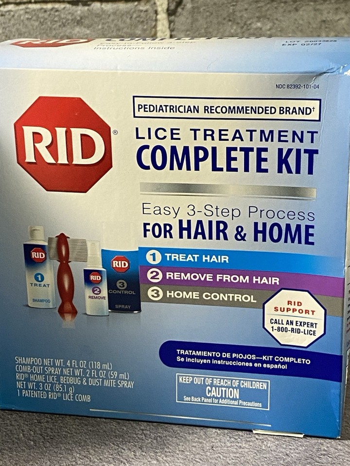 RID Lice Treatment Complete Kit Shampoo, Comb, Comb Spray, Lice Spray 2 ...