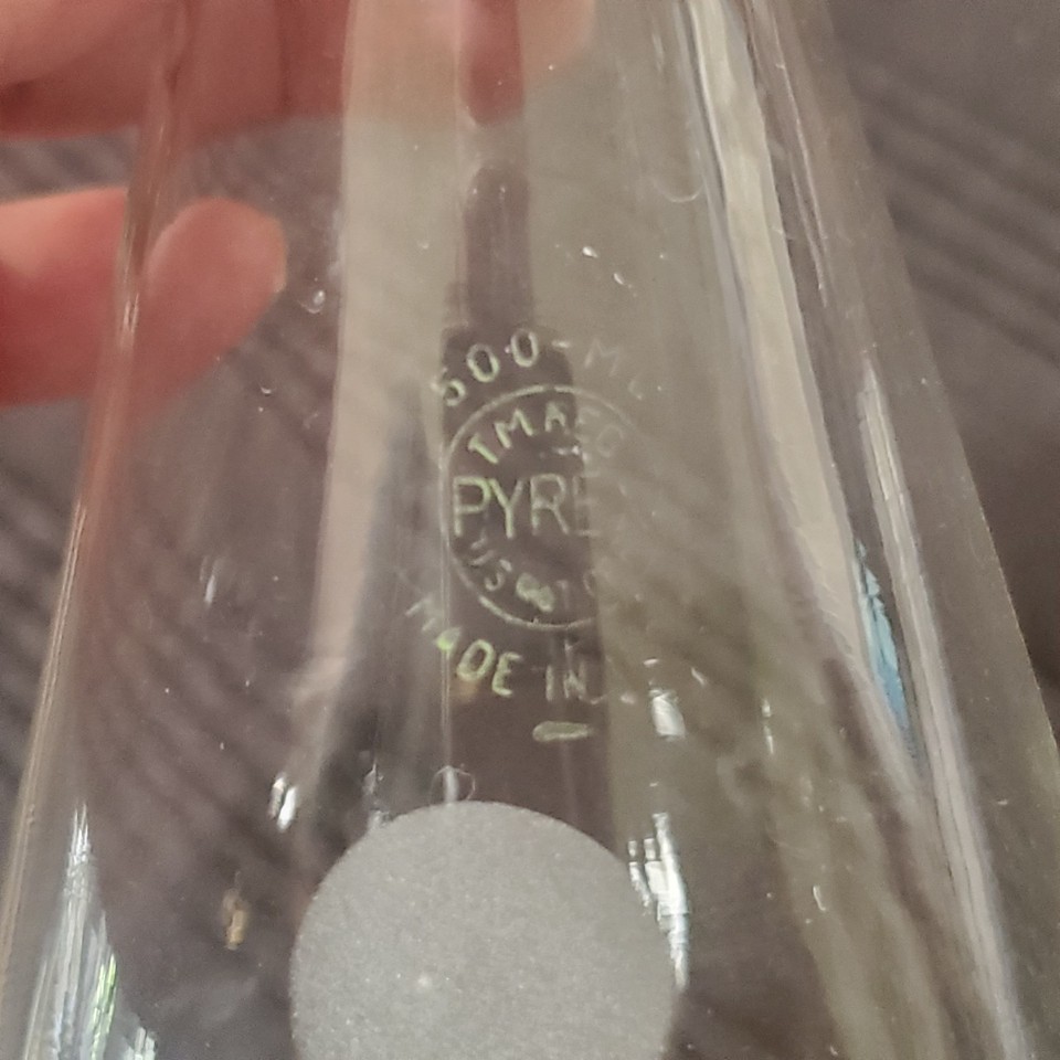 VINTGE Lot/5 ERLENMEYER Flask 1000-500 ml Pyrex Glass USA (3 old. 2 more recent | eBay