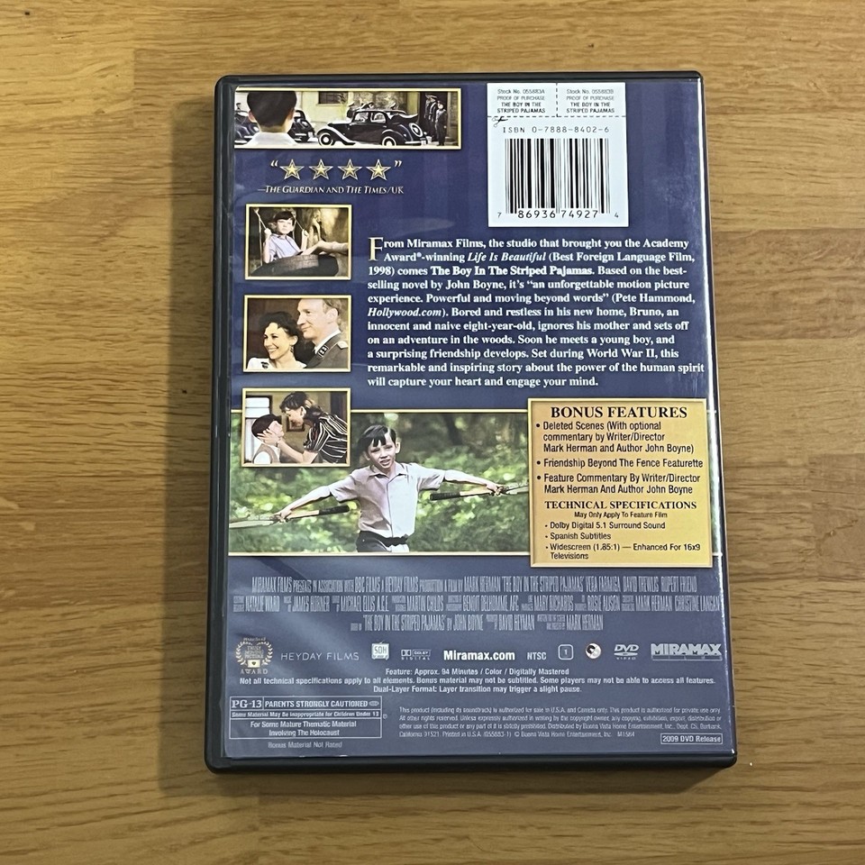 Boy in the Striped Pajamas (DVD, 2008) Miramax -- 786936749274| eBay