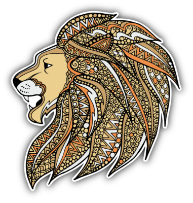 Cheerful Lion Head Car Bumper Sticker Decal | eBay