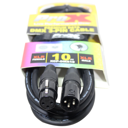 25 Prox DMX Cables 3 Pin 10 FT Premium Shielded DJ Stage Lighting Cable ...