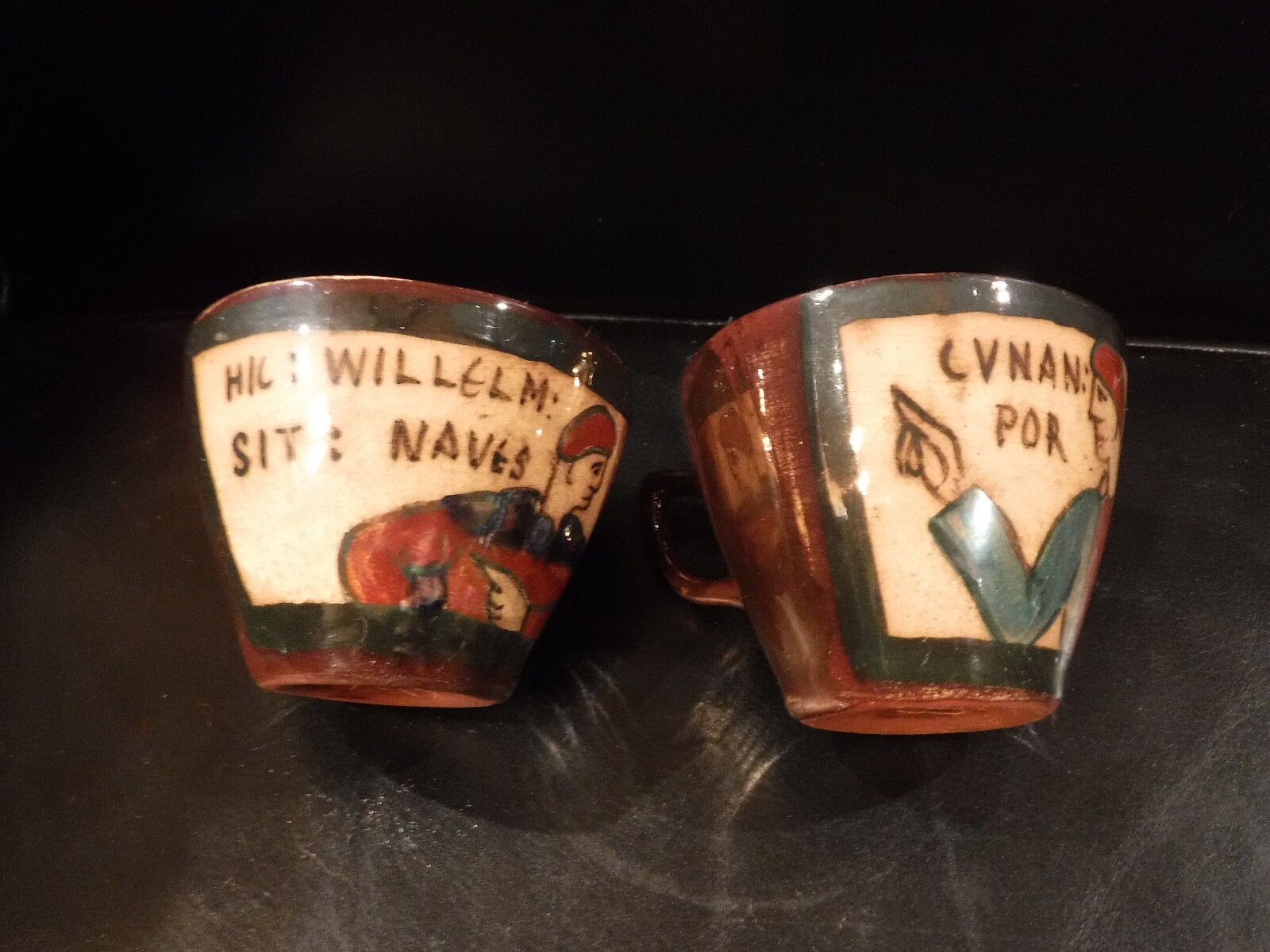 Rene Emile Brenner Bayeux Pottery-tray; 2 cups and pitcher | eBay