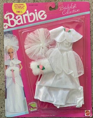 Vintage 1990 Barbie Bridal Collection wedding dress #779 New In Package ...