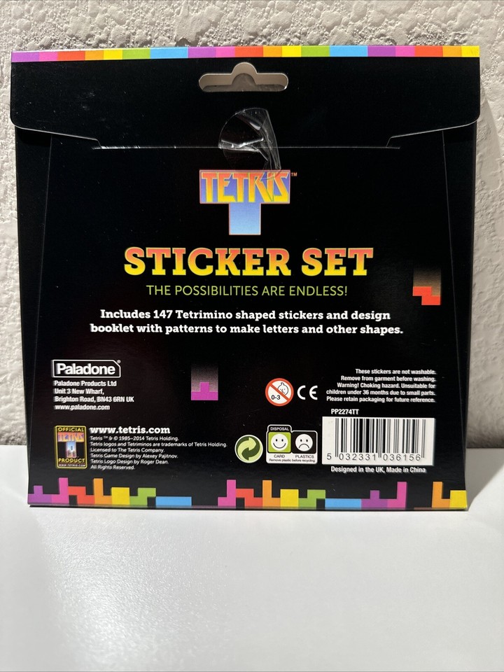Tetris 147 Piece Sticker Set With Design Booklet Loot Crate NEW | eBay
