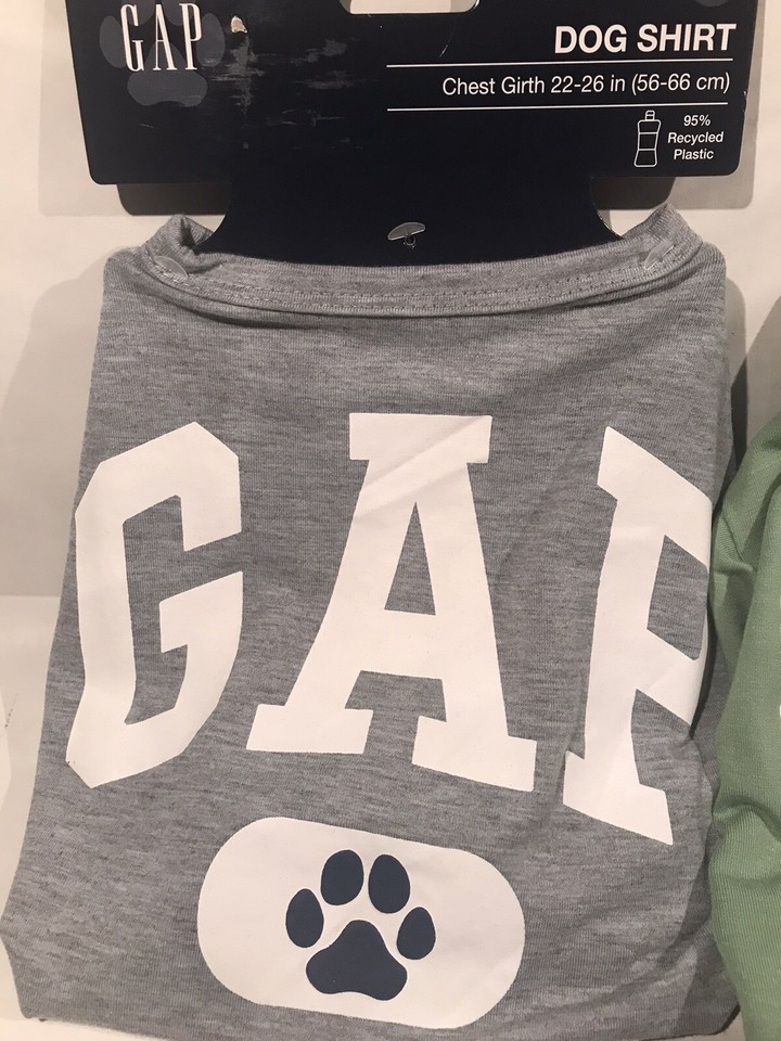 Gap Dog Pet Shirt Clothing Size Large-Chest Girth 22-26 Green OR Gray ...