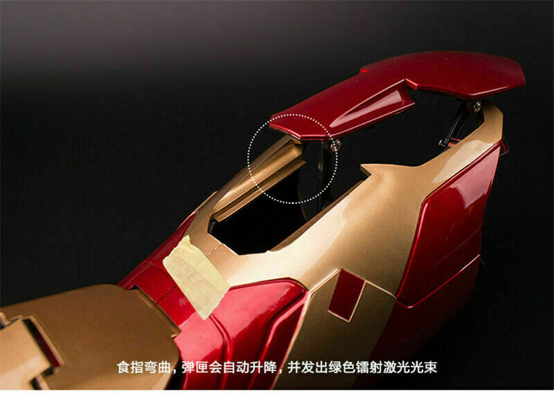 Avengers Iron Man MK42 1:1Replica Gloves LED Light Hand Arm W/Laser ...