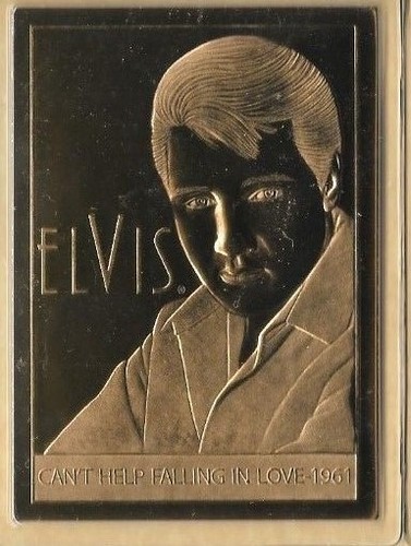 Elvis Presley 22 Kt Sculpted Karat Gold Card Danbury Mint Falling In ...