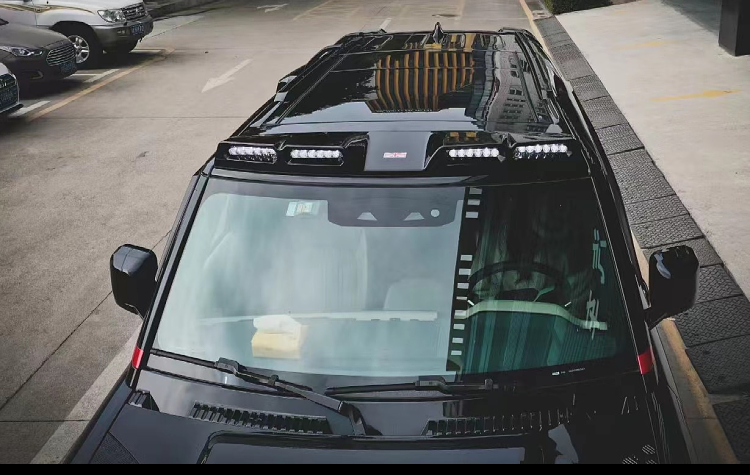 Fits For LR Defender 130 2022-2025 Carbon Fiber Roof Spoiler Lamp LED ...