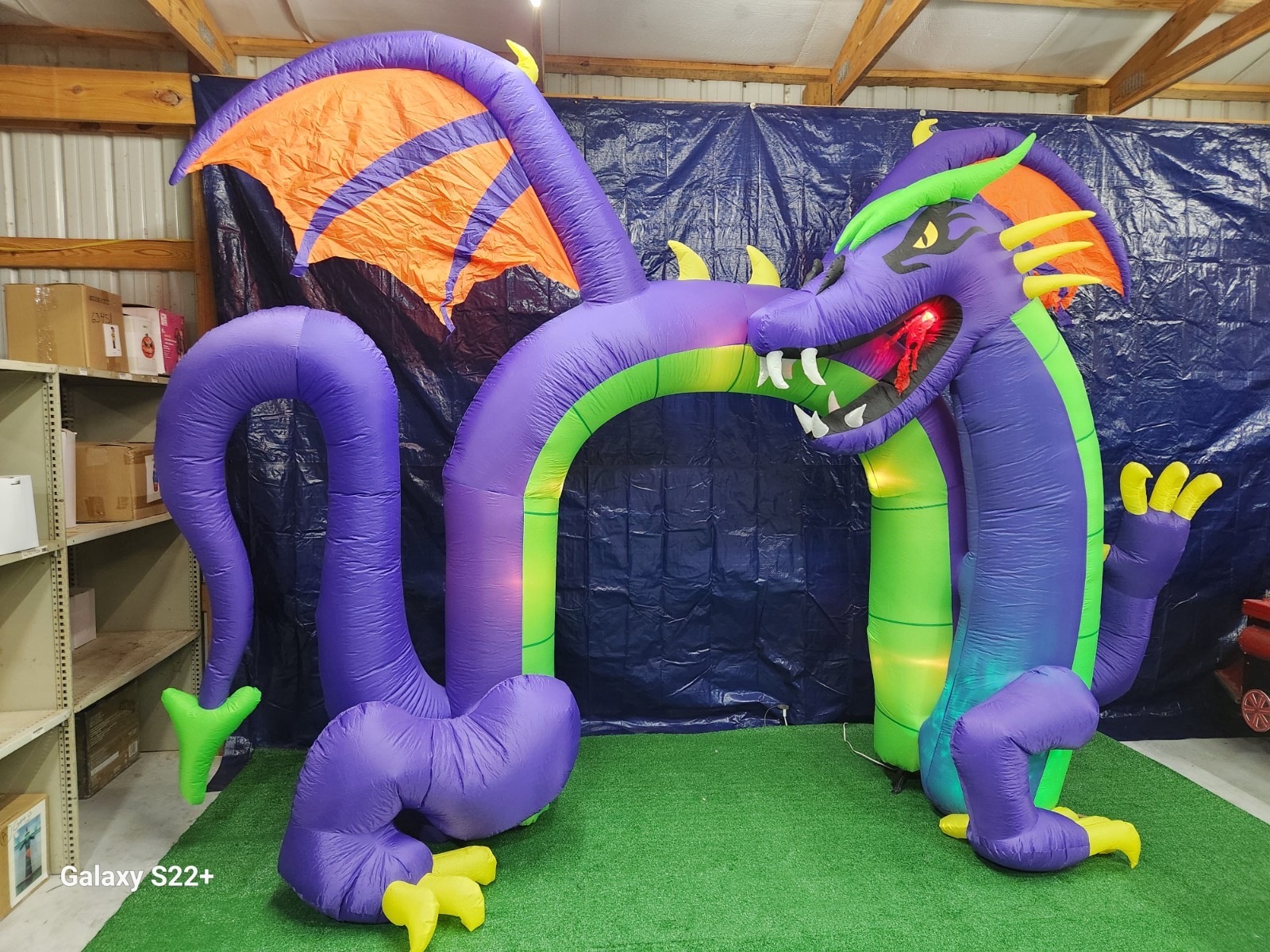 10.2ft Gemmy Airblown Inflatable Prototype Halloween Archway Dragon ...