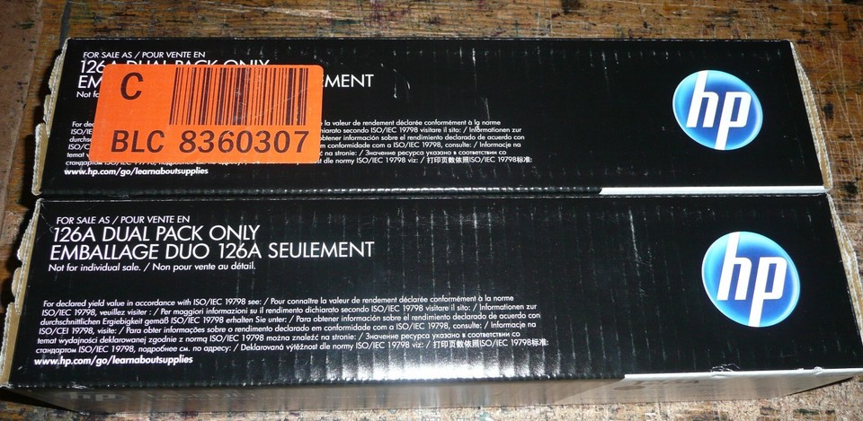 NEW Genuine HP 126A Black Toner Cartridge LaserJet Dual Pack CE310AD ...