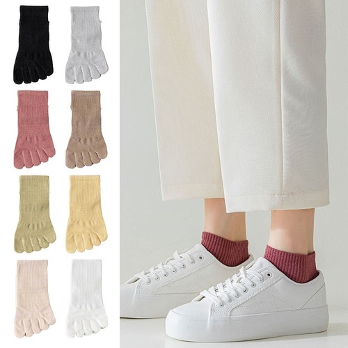 1 Pair Cotton Toe Socks with Separate Fingers Low Cut Ankle Socks ...