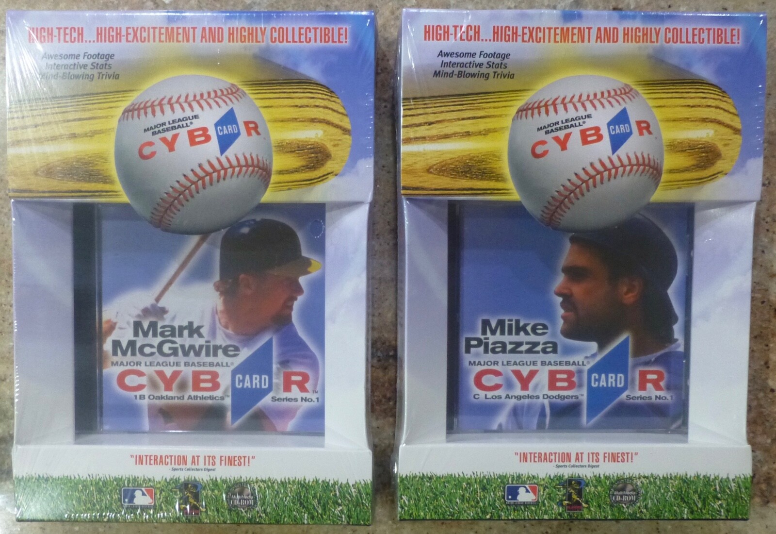 COMPLETE SET OF 12 - 1996 - MLB - BASEBALL - CD-ROM CYBER CARDS ...