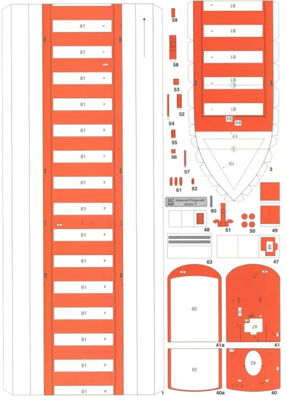 56*5.6CM Paper Model American Great Lakes Freighter Fitzgerald Ore ...