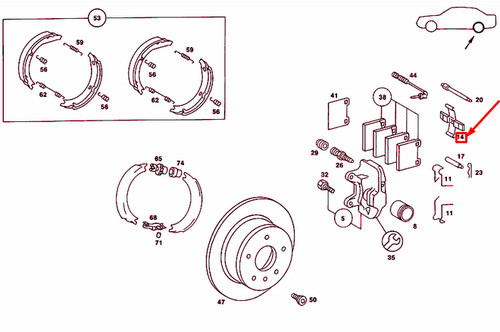 MB E W124 REAR BRAKE PAD ANTI-RATTLE SPRING A0004213391 | eBay Australia