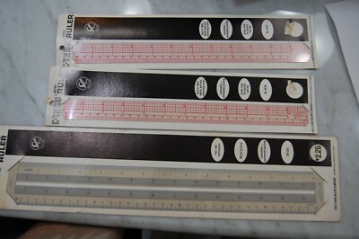 3 different drafting technical engineering rulers C-THRU metric english ...