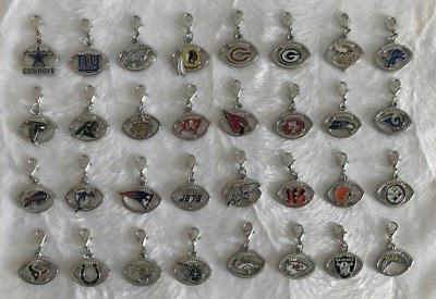 Football Sport Team Pendant Dangle Zip Pull Charm NFC AFC All 32 Teams ...