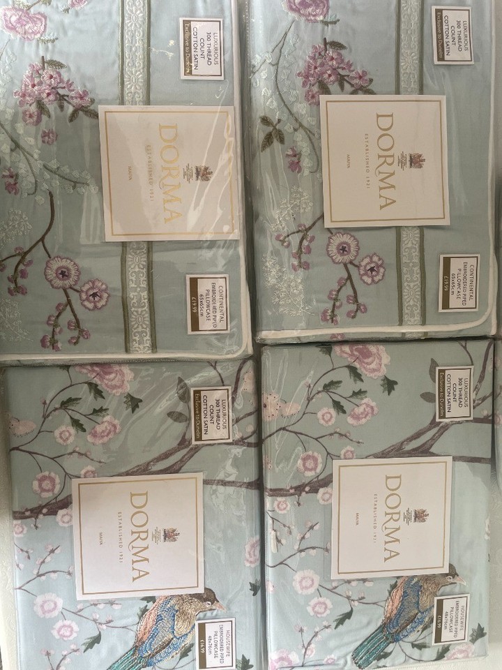 BRAND NEW DORMA EMBROIDERED PIPED SUPERKING QUILT COVER AND PILLOW ...
