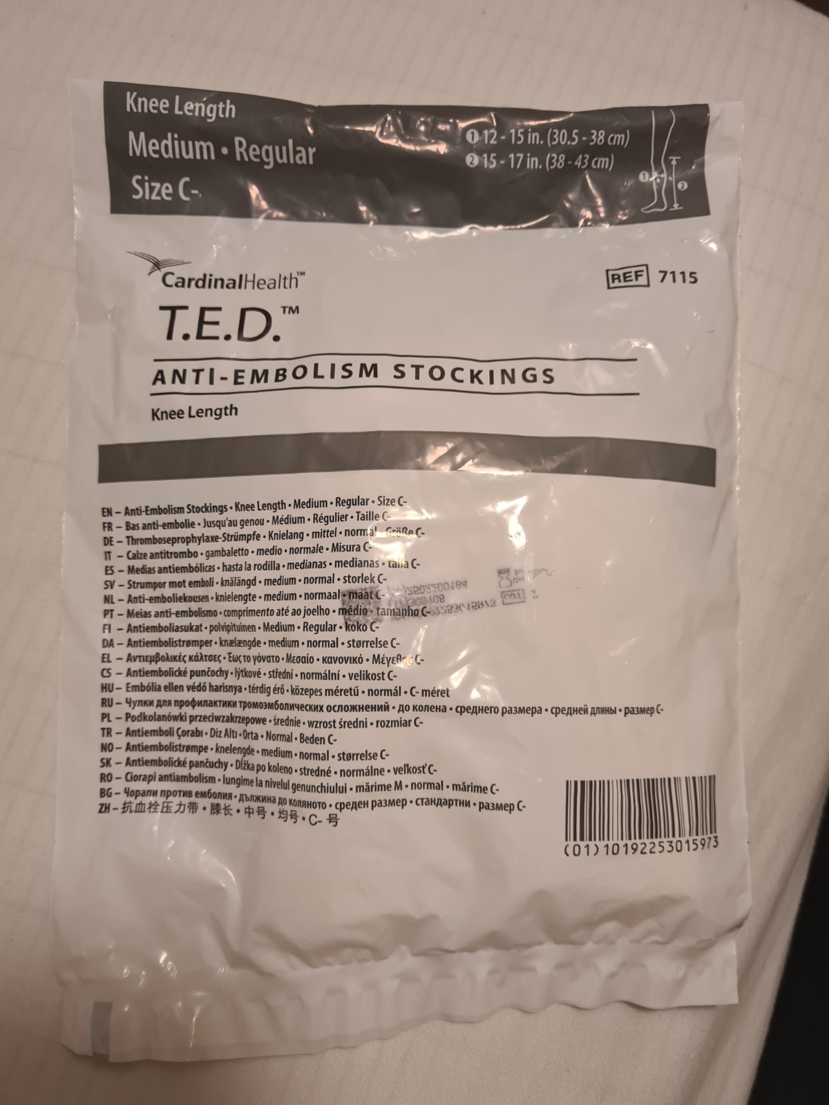 Cardinal Health TED Anti Embolism Stocking, Knee Length, Regular Medium ...