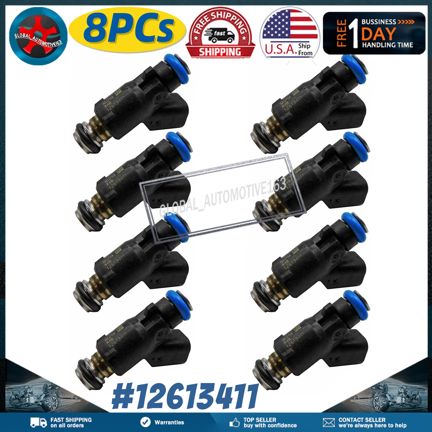 8x New for GM 12613411 Fuel Injectors Fit GMC Chevrolet 4.8L 5.3L | eBay