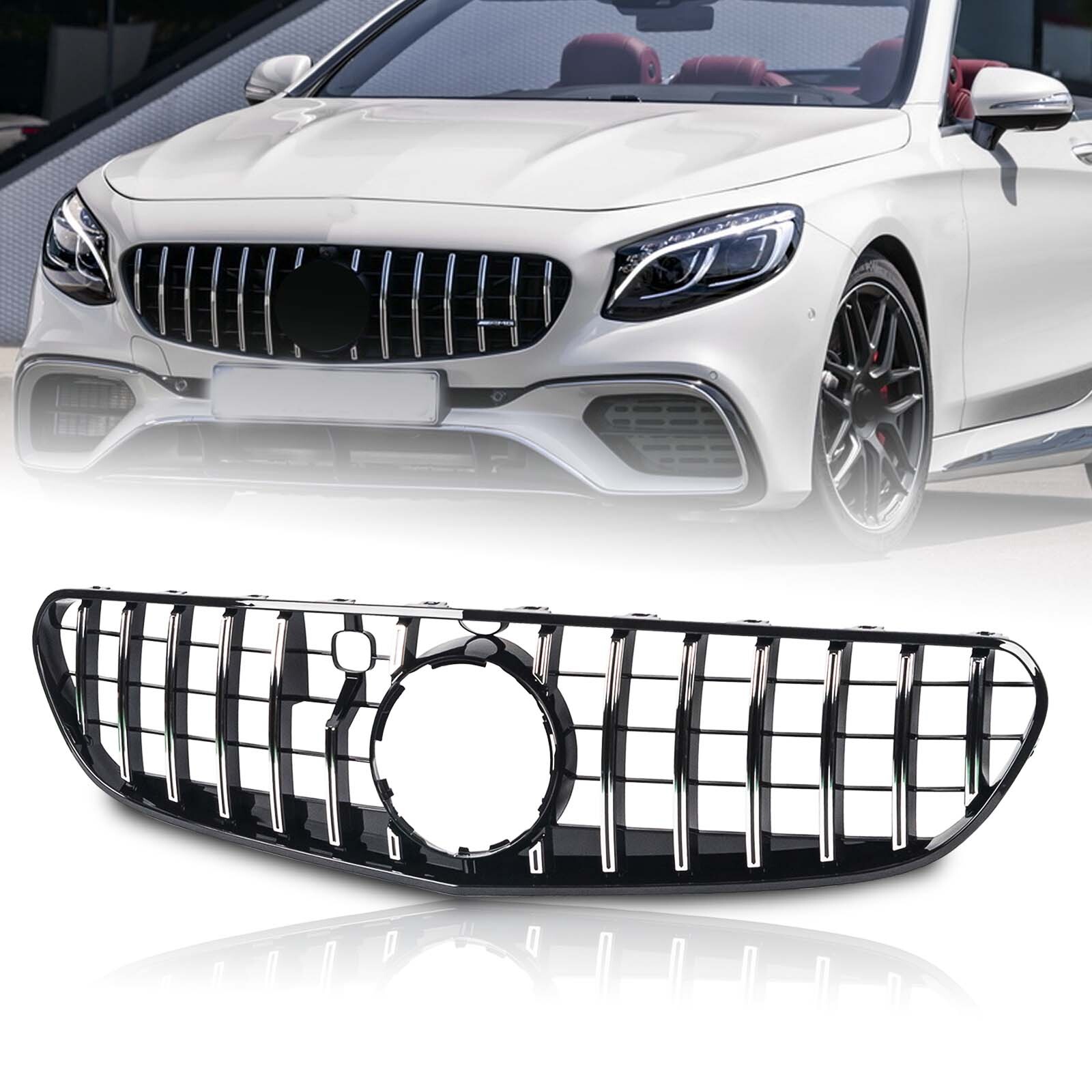 GT Style Grille For W217 S COUPE Class S560 2018-2020 W/ Chrome | eBay