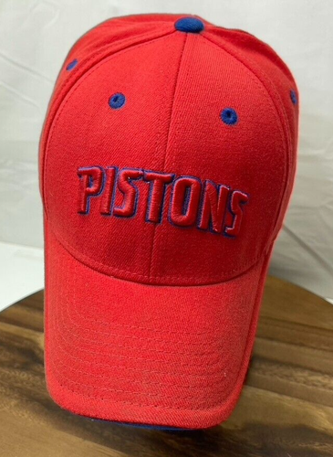 Detroit Pistons Hat Cap Fitted Large Red Blue NBA | eBay