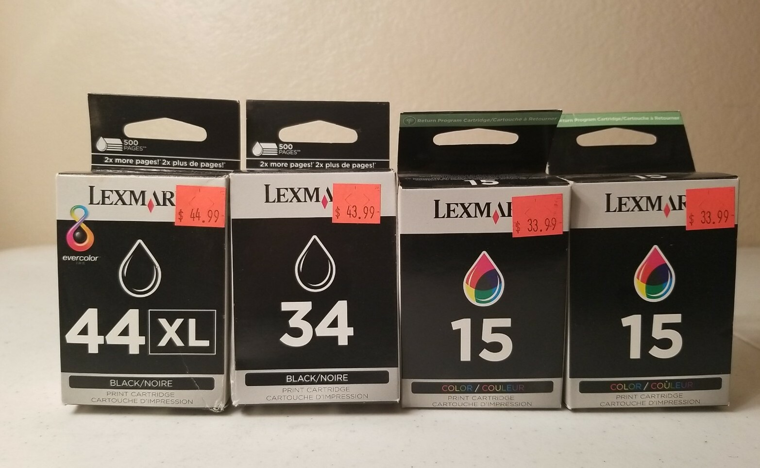New Genuine Lexmark Ink lot of 4 2 Black, 2 Colored | eBay