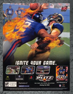 NFL Blitz 2003 Nintendo GameCube - Print Ad Original Art 7.75x10.50 | eBay