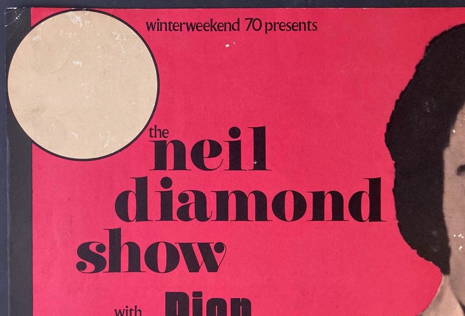NEIL DIAMOND DION 1970 Canadian Concert poster VERY RARE 17x22.5 | eBay