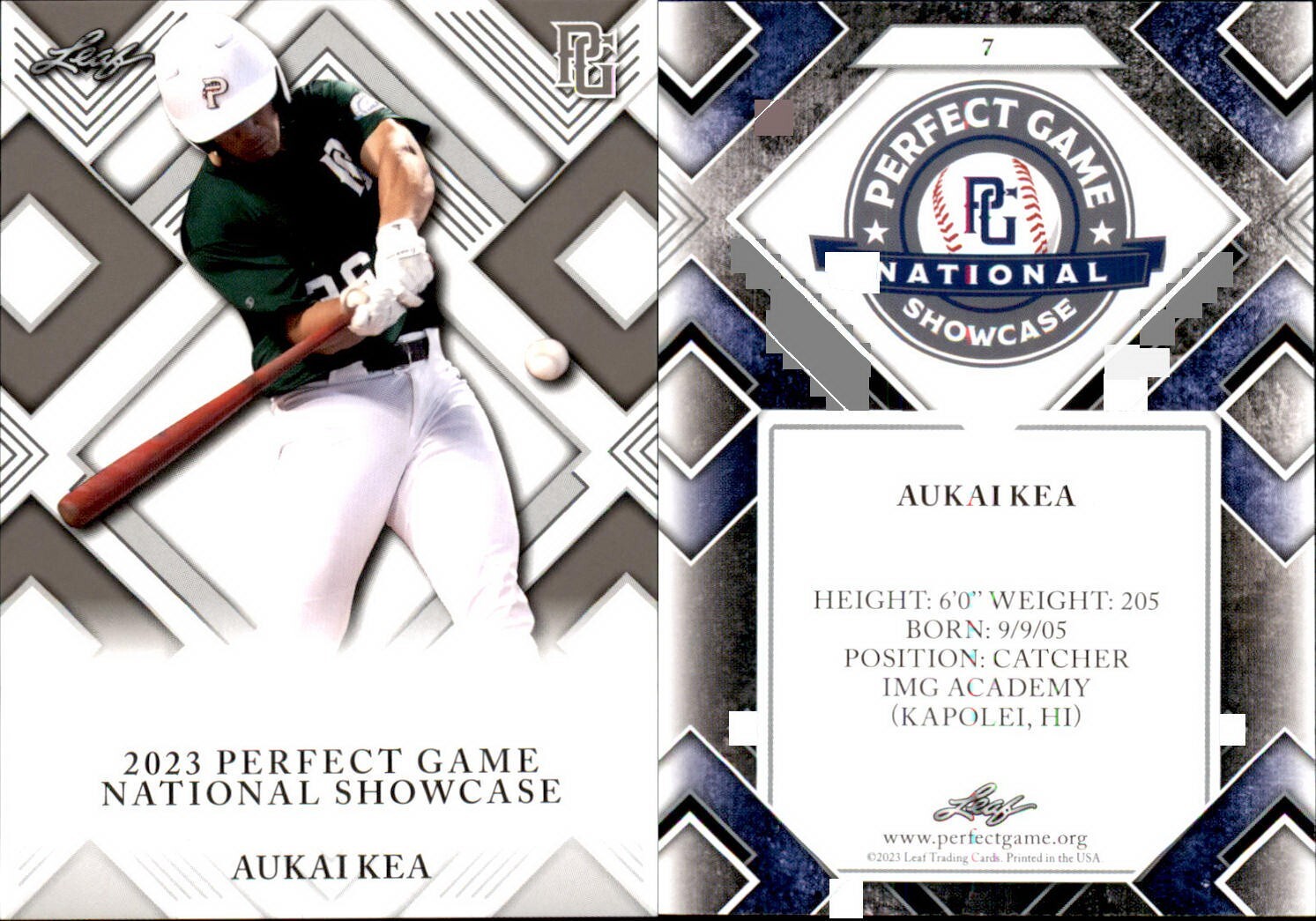 AUKAI KEA Rookie 2023 Leaf "Perfect Game National Showcase" BASEBALL ...