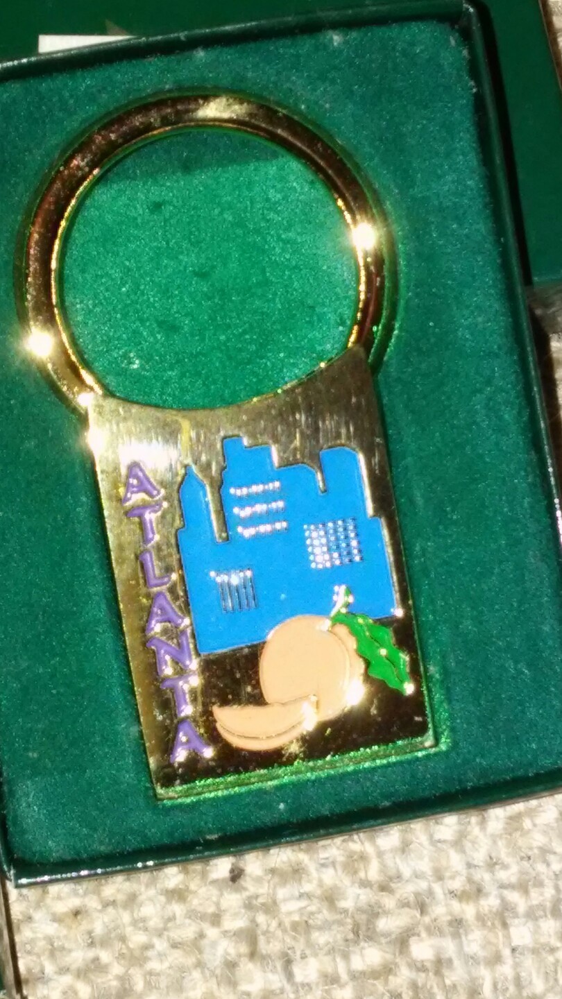 Metal Keychains, Atlanta Keychain with City Skyline and Georgia Peach ...